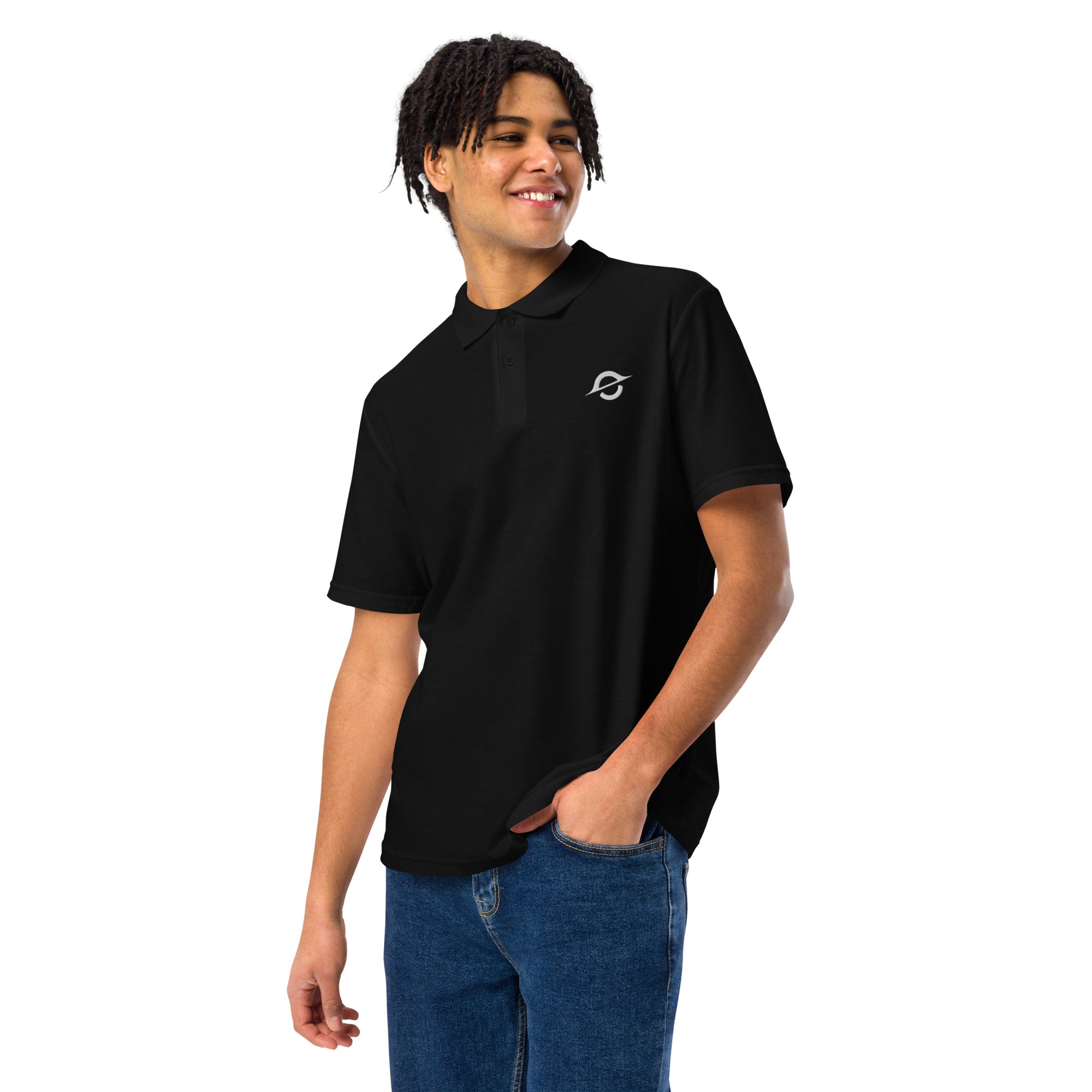 Black Hole: Cosmic Abyss Polo Shirt Embroidery – Viridian Matter